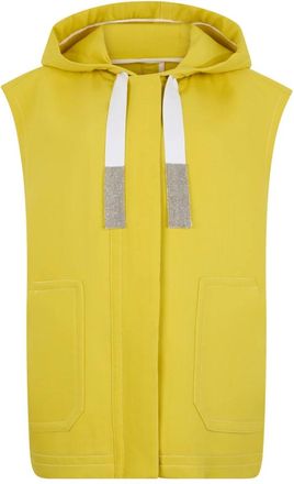 Fabiana Filippi Femme, Vestes, Jaune, Taille: 42 FR Gilet &agrave; Capuche Zipp&eacute;
