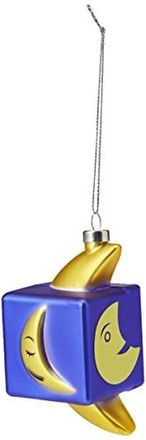 Alessi Mooncube GJ02 8 D&eacute;coration de No&euml;l Design Vintage, Repr&eacute;sentant Une Lune, en Verre souffl&eacute; d&eacute;cor&eacute; &agrave; la Main, Multicolore