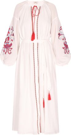 Usha Kleid Damen Weiss Rosa
