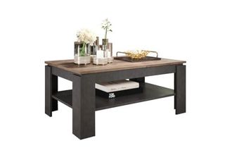 Trendteam Universal - Couchtisch - Matera/Tabak Eiche - Sofatisch mit zus&auml;tzlicher Ablage - (BxHxT) 110 x 47 x 65 cm - Wohnzimmertisch in rustikaler Optik - kra