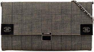 Chanel Hobo Bags - CC Choco Bar Denim Chain Flap - Gr. unisize - in Grau - f&uuml;r Damen