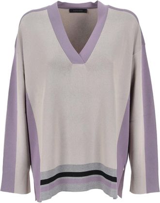 Elena Miro Femme, Pulls, Gris, Taille: 38 FR Maglia a V