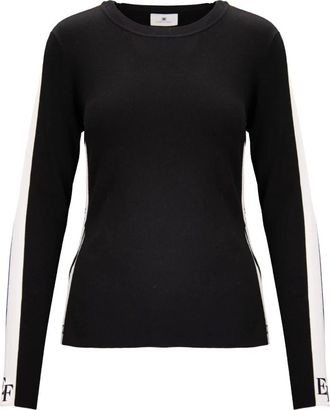 Elisabetta Franchi Femme, Pulls, Noir, Taille: 40 FR SweaT-shirt ras du cou