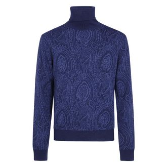 Etro Col roul&eacute;s - Homme - Pulls - Bleu - Taille: M