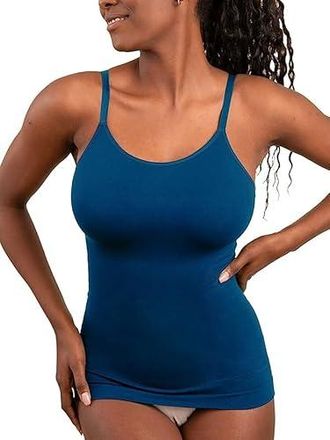 Shapermint Haut pour femme - Camisole gainante &agrave; encolure d&eacute;gag&eacute;e pour femme, v&ecirc;tement galbant, contr&ocirc;le du ventre, caraco pour femme, Bleu Atlantique, Large