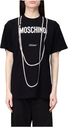 Moschino T-shirt imprim&eacute; en coton - Femme - Tops - Noir - Taille: 36 FR