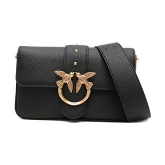 Pinko Pinko, Femme, Sacs, Noir, Taille: ONE Size Mini Love Slouchy Shoulder Bag