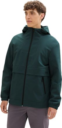 Tom Tailor Herren 1041779 Softshell Windbreaker Jacke mit Kapuze, 10362-Dark Gable Green, M