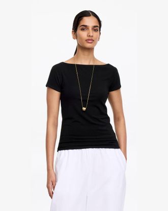 Arket T-Shirt Mit U-Boot-Ausschnitt -Schwarz