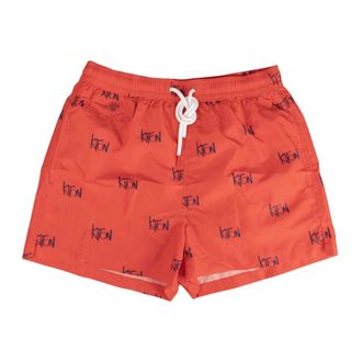 Kiton Badeshorts Regular Fantasy 100% Handmade - - Swimwear - Herren - Rot - M