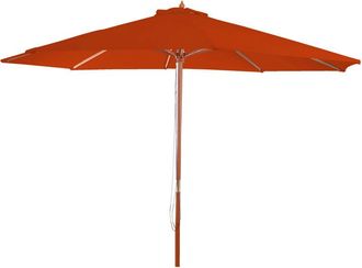 Mendler Parasol Florida - parasol de march&eacute; - &oslash; 3m polyester/bois - terre-cuite