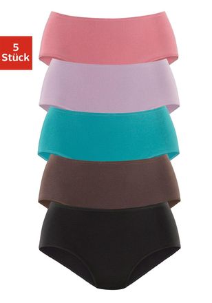 Petite Fleur Hüftslip PETITE FLEUR, Damen, Gr. 40/42, bunt (pink, türkis, lila, taupe, schwarz), Obermaterial: 95% Baumwolle, 5% Elasthan, unifarben, Unterhosen, a