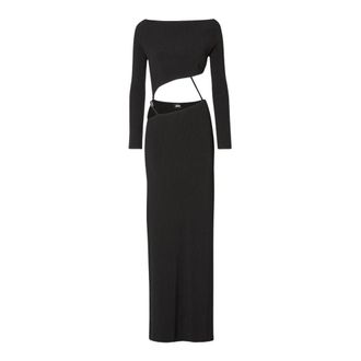 GCDS Asymmetrisches Rippstrick-Kleid - - Dresses - Damen - Schwarzk - M