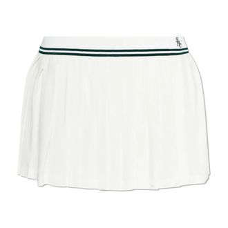 Sporty & Rich Klassischer Logo Faltenrock - - Skirts - Damen - Wei&szlig; - L