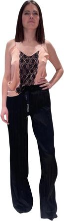 Ga&euml;lle Paris Femme, Pantalons, Noir, Taille: 40 FR Long Plisse Pantalons