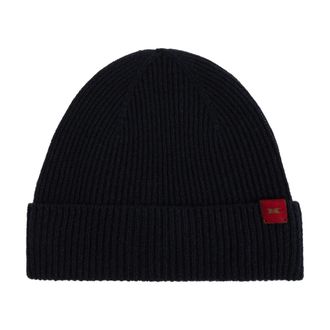 Kiton Kaschmir-M&uuml;tze mit Logo-Patch - - Accessories - Herren - Blau - 57 CM