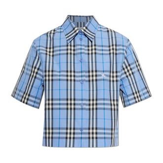 Burberry Femme, Blouses et Chemises, Bleu, Taille: 40 FR Short Abby Shirt