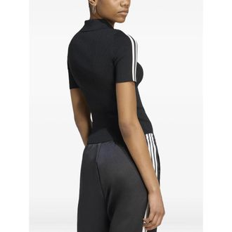 adidas Ribbed-Knit Polo - Black