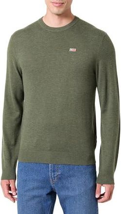 Napapijri Donori Crew Neck Sweater Homme, Kaki Green, Large