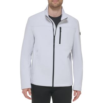Calvin Klein Herren Wasserabweisende Windbreaker (Standard gro&szlig;) Jacke, Softshell-Wei&szlig;, L
