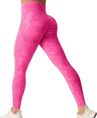 Generic Legging anti-cellulite pour femme - Lifting des fesses - Taille haute - Pantalon de sport moulant et l&eacute;ger - Legging de yoga pour femme, rouge, M