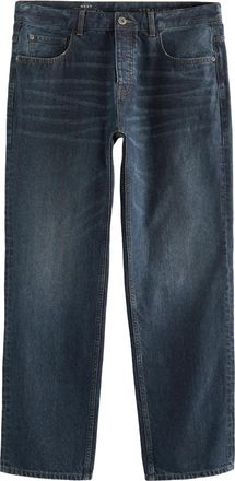 Next Herren Klassisches steife Jeans - Straight Fit Blau Mittel W: 42 / L: 31