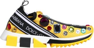 Dolce & Gabbana Rhinestone Low Top Sneakers Gelb - - Shoes - Damen - Gelb - 36 1/2 EU