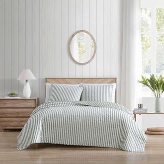 Stone Cottage Bettwäsche-Set für Doppelbetten, wendbar, Baumwolle, mit passenden Kissenbezügen, leichte Heimdekoration (Weidengrün, Doppelbett/Queen-Size-Bett)