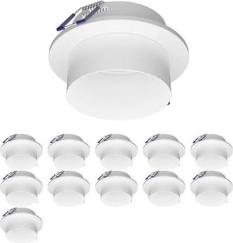 LEDs Com 12 cadres dencastrement au plafond KRON, rond, blanc mat