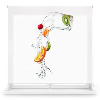 Blindecor Transparentes Rollo mit Digitaldruck für Küche, WaterFruit, Rollo 170 x 180 cm (Breite x Höhe), Stoffgröße 167 x 175 cm, Digitaldruck