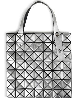 Issey Miyake Womens Tote Bag Platinum Silver Polyester Handbags Hand