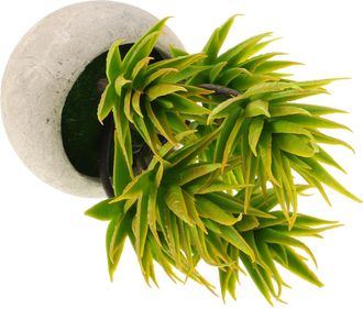 FOMIYES K&uuml;nstliche Gr&uuml;ne Bonsai Kunstpflanze aus Kunststoff mit Zementtopf Dekorative Pflanze f&uuml;r B&uuml;ro und Zuhause Pflegefreie Dekoration f&uuml;r Innenr&auml;ume