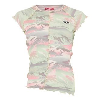 Diesel T-shirt court avec logo - Femme - Tops - Multicolore - Taille: 40 FR