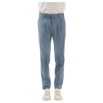 Pantaloni Torino Microstrukturierte Stretch-Baumwollhose - - Trousers - Herren - Blau - W34
