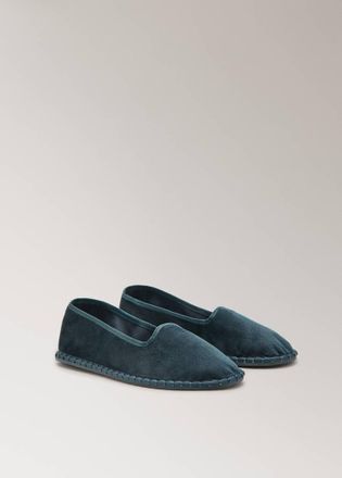 Mango Chaussons en velours bleu marine - Femme - 36 - MANGO