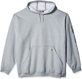 Carhartt Work in Progress Herren Sleeve Logo Hooded Sweatshirt Kapuzenpullover, Heather Grey/Black, XS