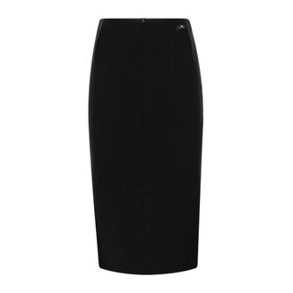 Elisabetta Franchi Femme, Jupes, Noir, Taille: 38 FR Jupe en laine tricot&eacute;e