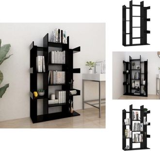 vidaXL B&uuml;cherregal Schwarz 86x25,5x140 cm Holzwerkstoff - BucheRegal - Schwarzes B&uuml;cherregal - Regal Schwarz - Wohnraum M&ouml;bel - Holzwerkstoff Regal