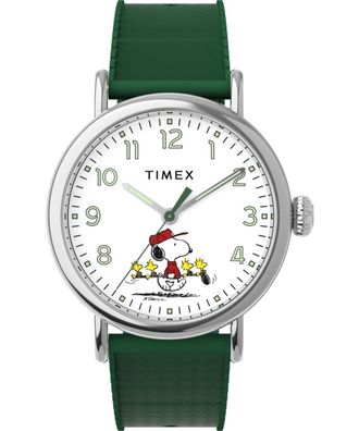 Timex Peanuts Waterbury Standard Gr&uuml;n Herren Armbanduhr TW2W78900