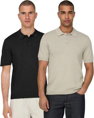 Only & Sons Poloshirt Herren Basic Polo im Doppelpack