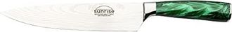 Rockingham Forge Kochmesser, Sunrise Kollektion, 20cm, 8 Zoll, Grüner Harzgriff, Klinge aus Rostfreiem Stahl, Edelstahl, Geschenkverpackung, RF-2108GN