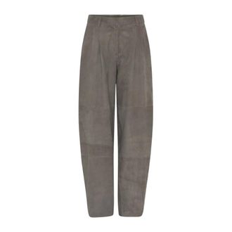 Bruuns Bazaar Femme, Pantalons, Gris, Taille: W34 Leather Pantalons