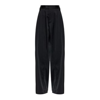 The Mannei Pantalon ample en satin - Femme - Pantalons - Noir - Taille: 36 FR