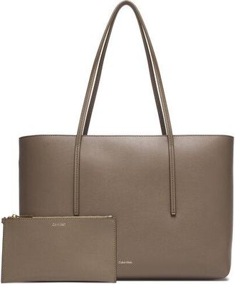 Calvin Klein Handtasche Foil Logo Tote W/Pouch LV04F3274G Beige