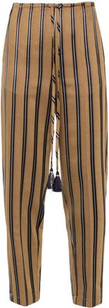 Forte_Forte Gestreifte Tapered-Hose - Nude