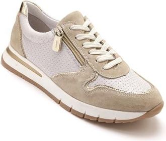 Pediconfort Baskets Fantaisie avec Zip et Lacets - Femme - Taille : 41 - Couleur : Beige/dor&eacute;