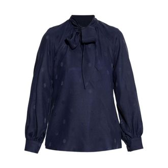 Etro Femme, Blouses et Chemises, Bleu, Taille: 42 FR Blouse en Jacquard de Soie