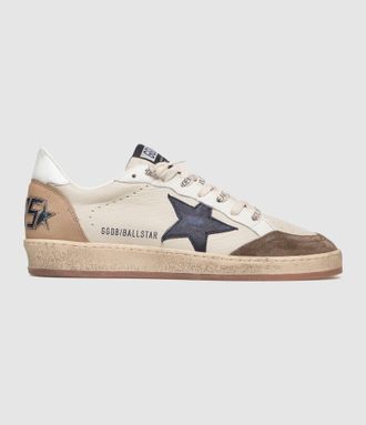 Golden Goose Baskets Homme Ball Star Cream White Light Grey Marble Blue