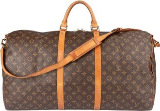 Louis Vuitton Crossbody Bags - Louis Vuitton Canvas Monogram Keepall 60 Bandoulie - Gr. unisize - in Braun - f&uuml;r Damen