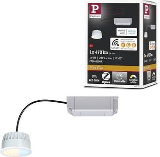 Paulmann 93074 LED Einbauleuchte Modul Smart Home Zigbee Tunable White Coin rund 80 mm 6W 470lm 230V Tunable White Satin rund dimmbar Deckenspot Kunststoff [En